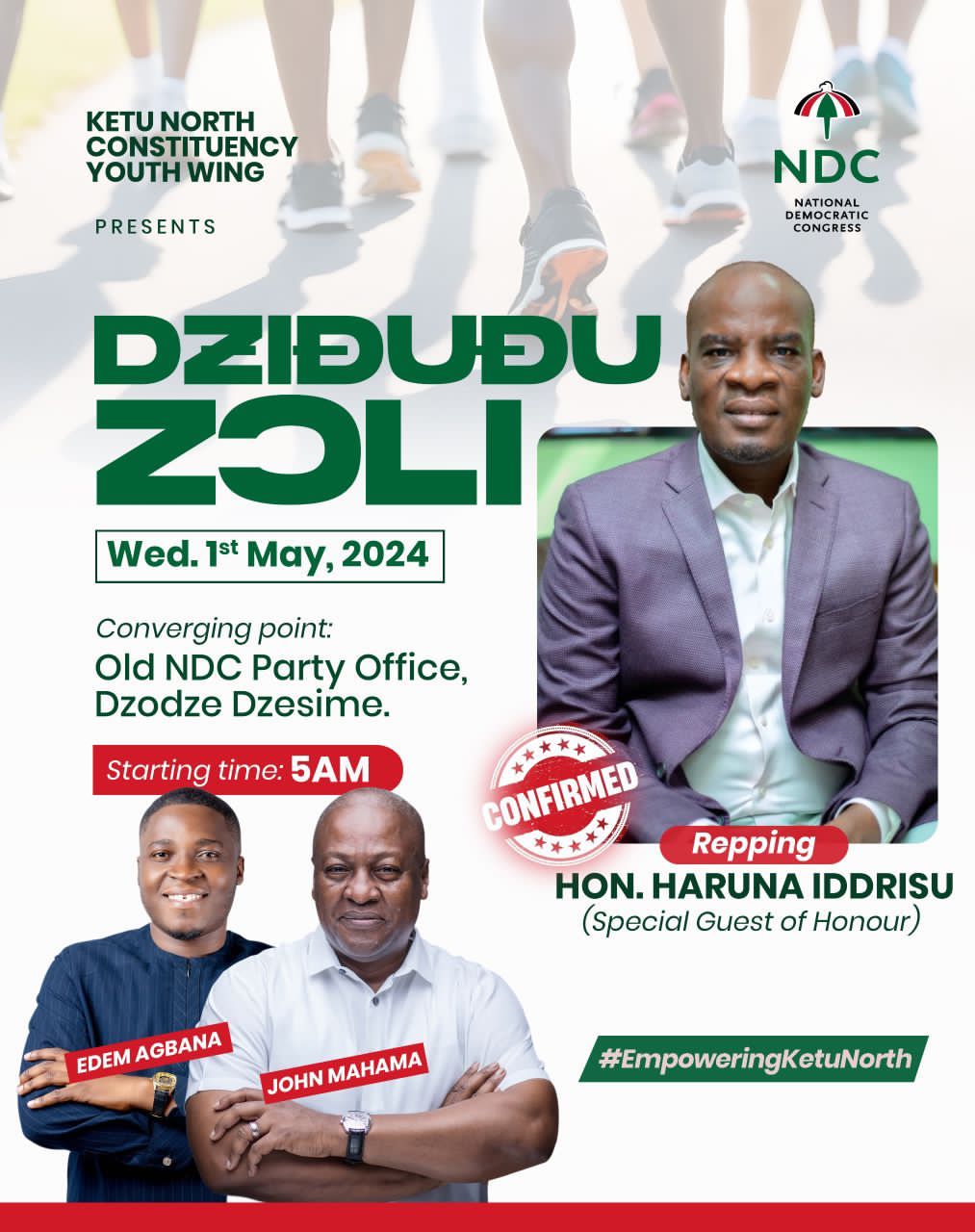 a flyer promoting the Dzidudu walk by Ketu Noth NDC
